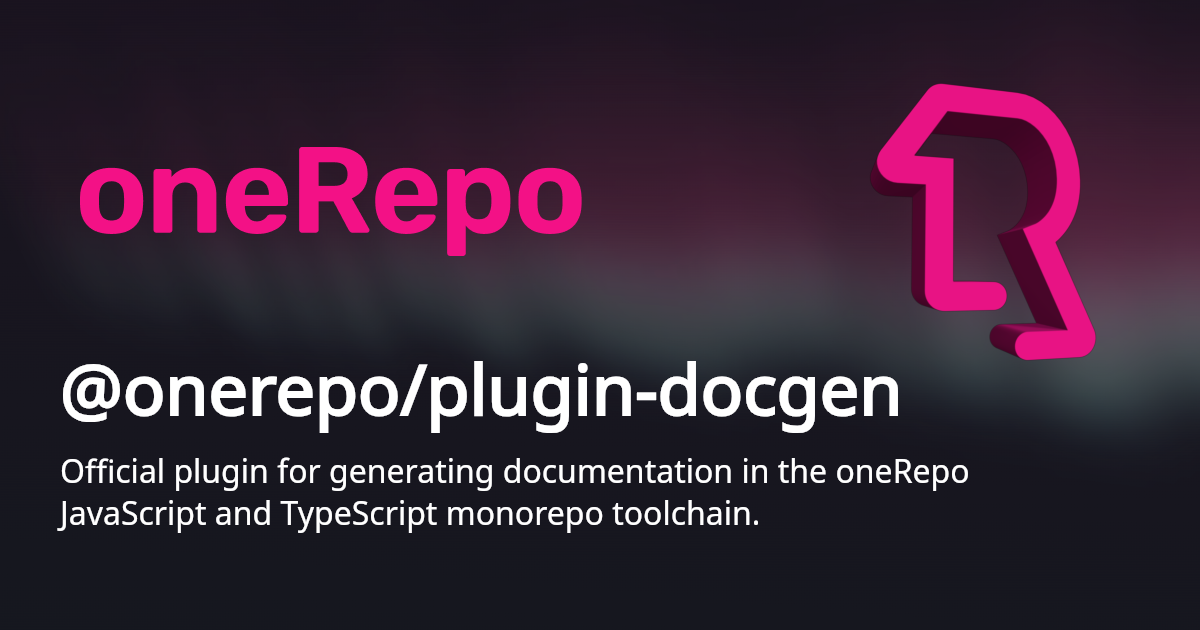 @onerepo/plugin-docgen 🚀 oneRepo