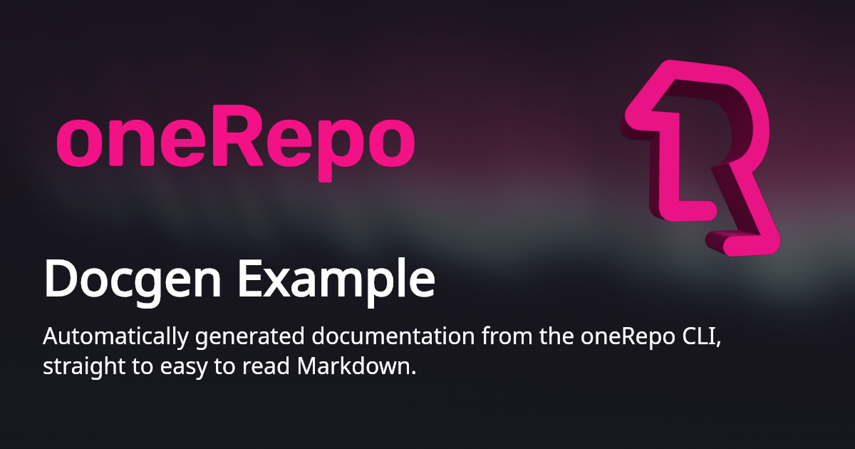 Docgen Example 🚀 oneRepo
